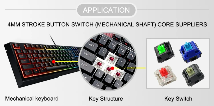 Unionwell RGB Blue Click Tactile Gaming Keyboard Switch