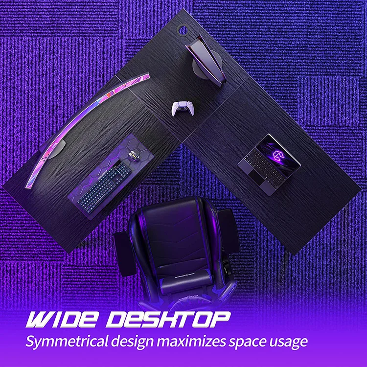 Vekin L Shaped Gaming Desk Modern Home Office Study Writing Workstation ...