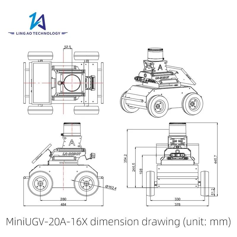Educational UGV Robot Chassis with 3D Lidar - Lingao Technology
