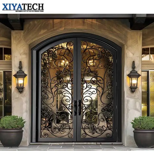 Xiyatech Outdoor Wrought Iron Doors Entry Iron Door Design Modern Wrought Iron Glass Door - Buy ...