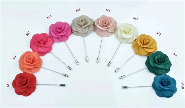 Handmade Fabric Flower Jewelry Brooch Pins for Clothes