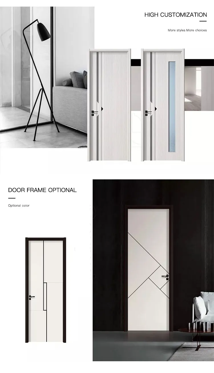 Modern Simple Design Double Color Melamine Wooden Door Interior Mdf ...