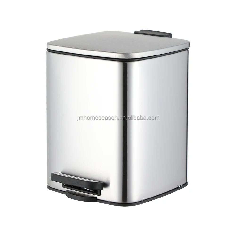 SY 5 Liter Modern Rectangular Small Waste Bin Stainless Steel Square ...
