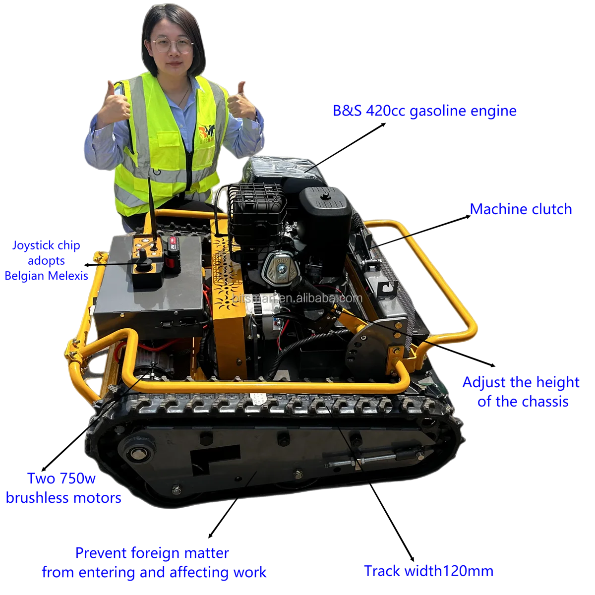 Wireless Remote Control Forestry Machine - Gas-Powered Lawn Mower for ...