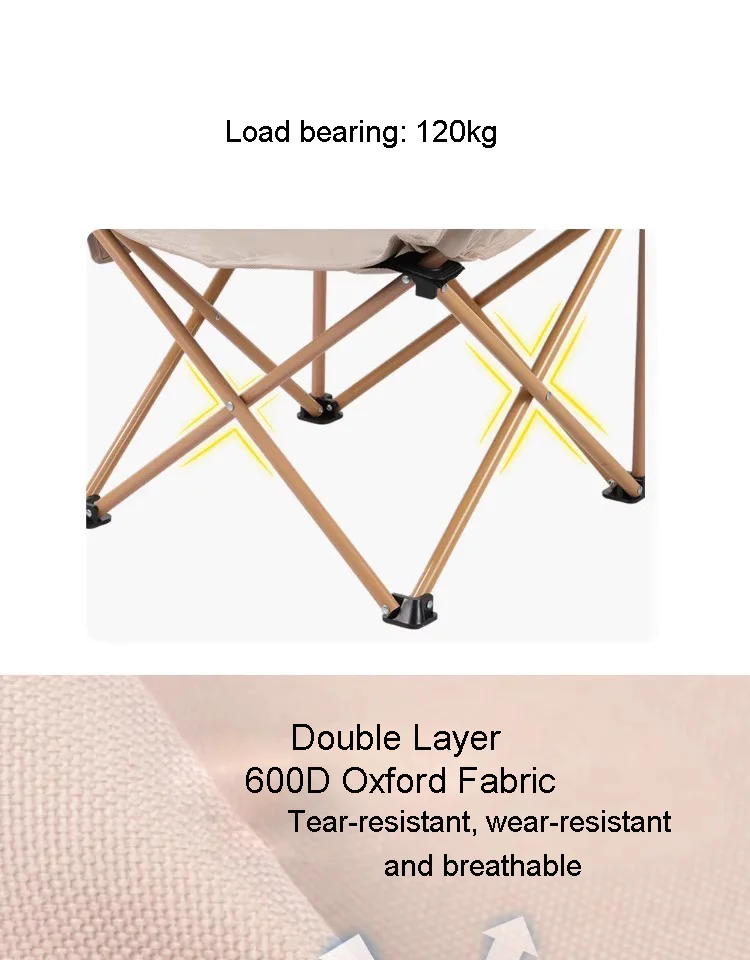 BRS Outdoor Folding Travel Moon Chair - Portable Camping Chair