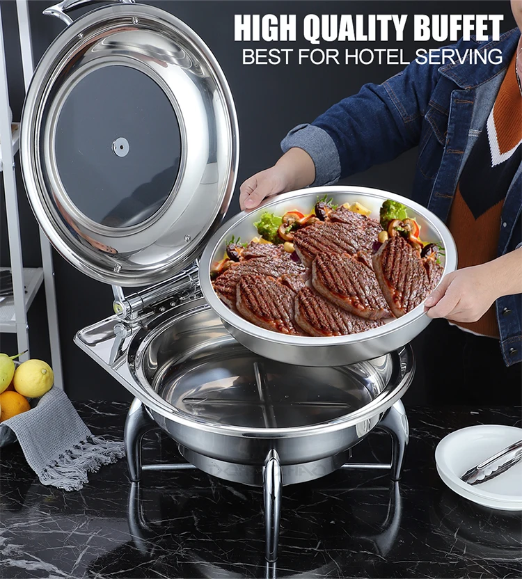 Buffet Chaffing Dishes - Premium 6L Stainless Steel Set
