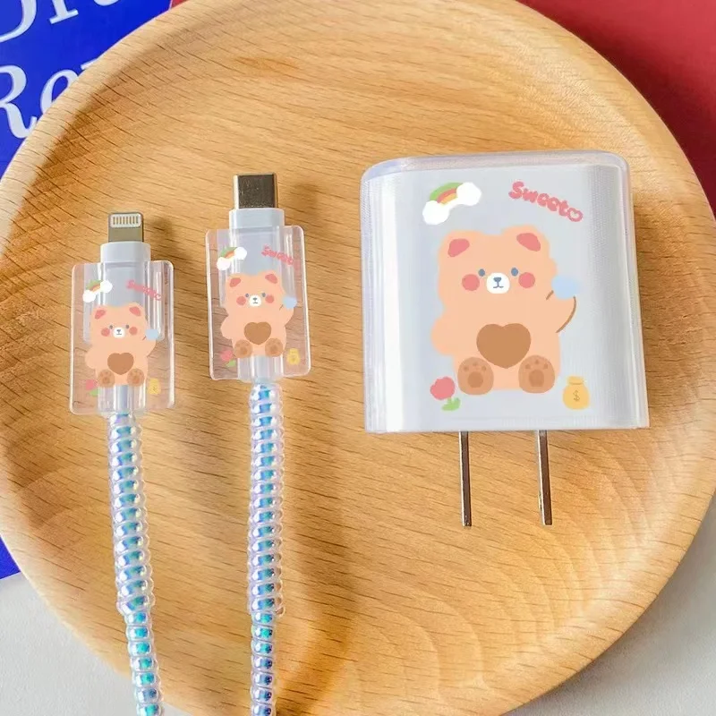 Iphone 18W 20W Rubber Charge Cable Protectors - Cute TPU Silicone Design