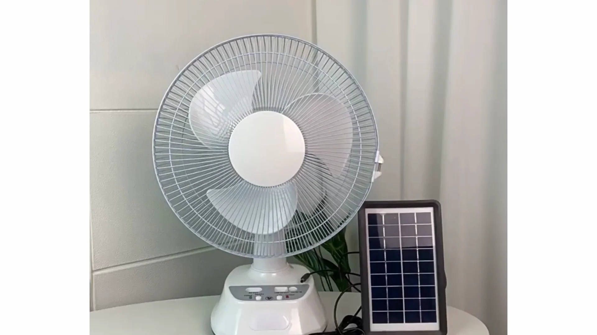 12 Inch Rechargeable Fans With Solar Panel And Brushless Motor Solar ...