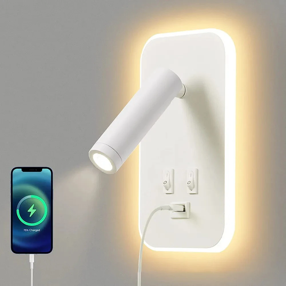 Modern Wall Lamp with USB - Perfect for Bedrooms & Living Rooms