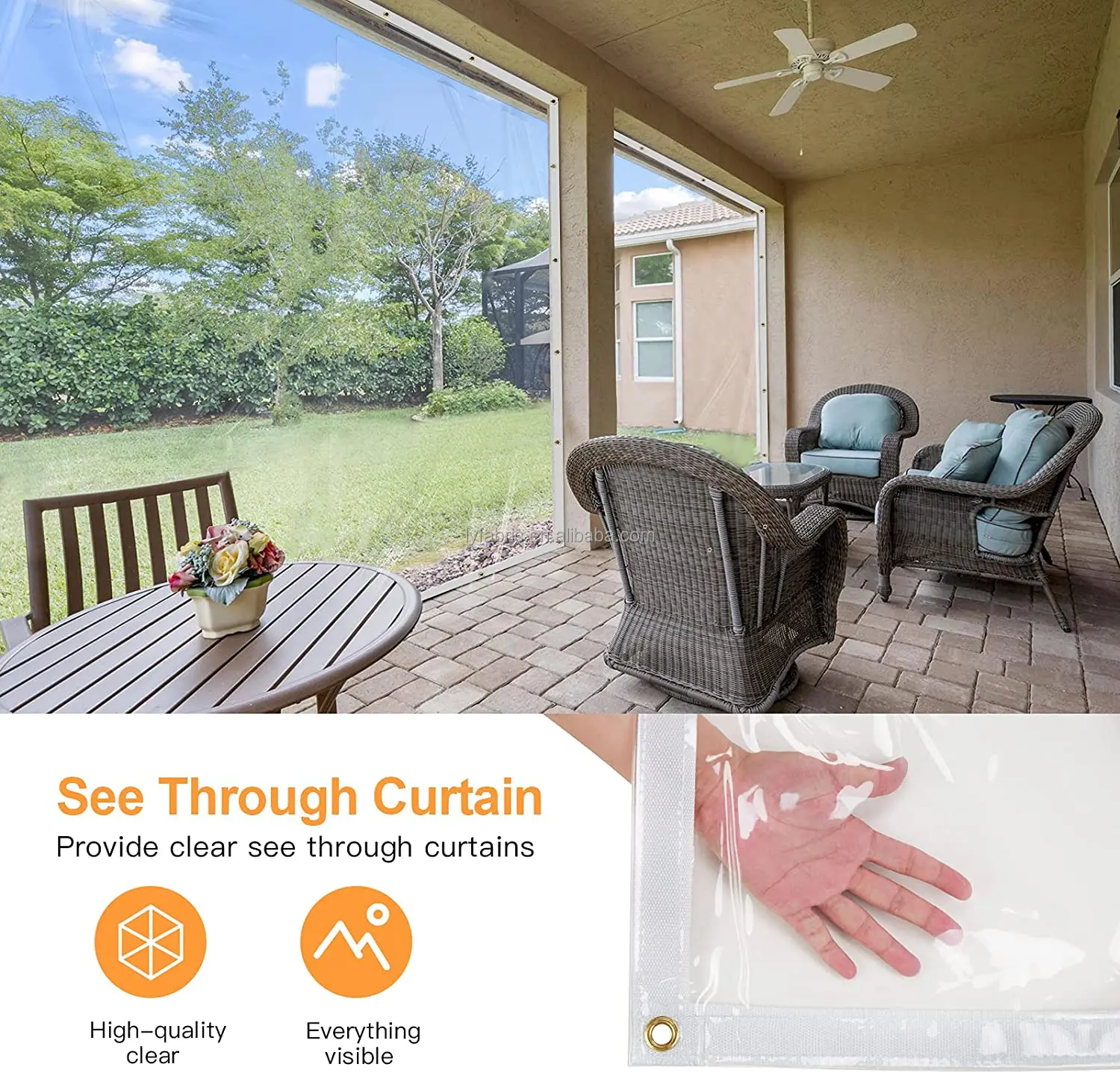 Glass Clear Tarp 3' X 3' 20 Mil Clear Vinyl Pvc Tarp Waterproof ...