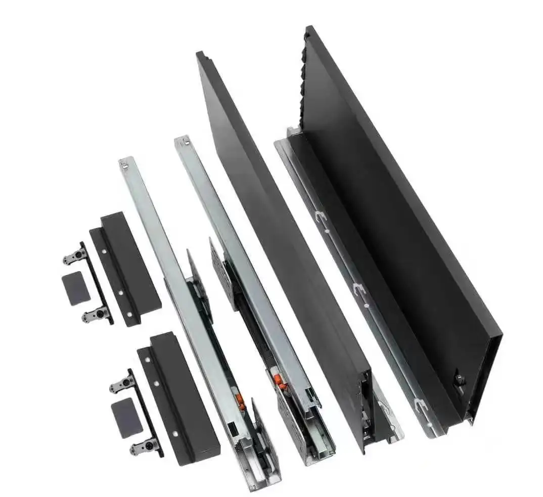 Furniture Kitchen Cabinet Tandem Slim Box Soft Close Metal Drawer Slide ...