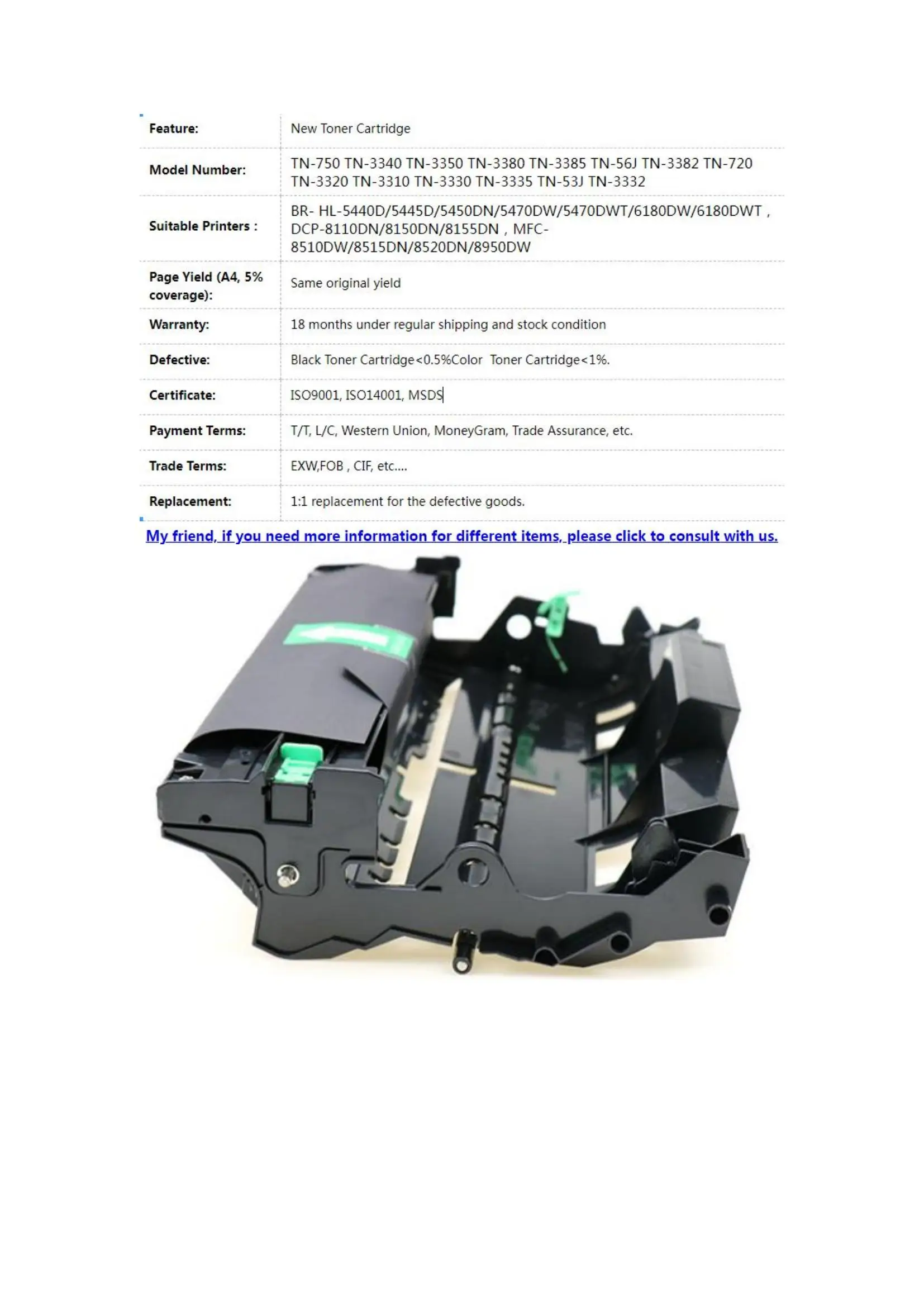 Wiztcursor Compatible Toner Cartridge CF237A 37A CF237X 37X LaserJet M607dn 607n 608n 608x 608dn ...