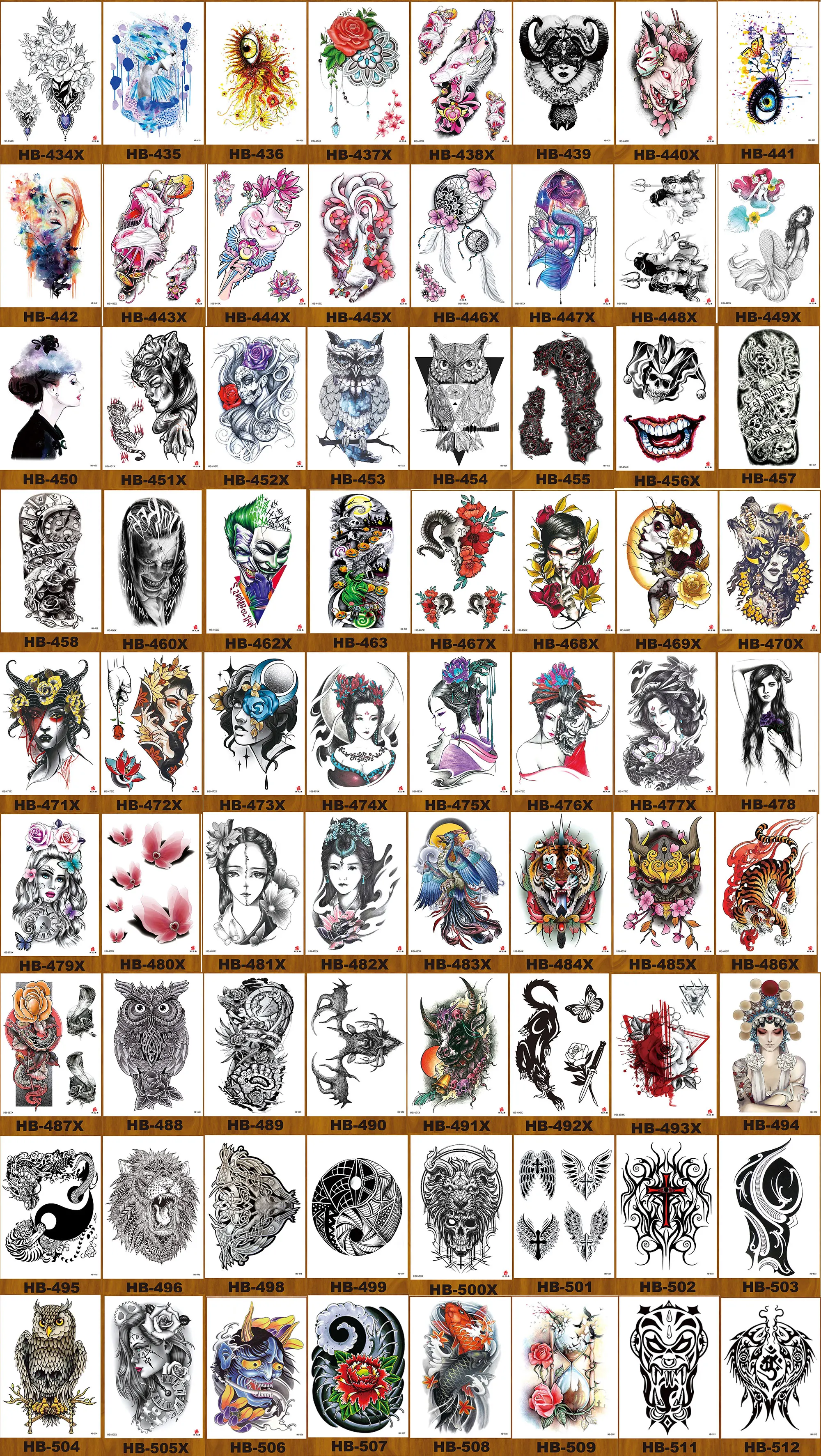 Hb Series Custom Waterproof Tattoo Stickers Permanent Temporary Flower ...