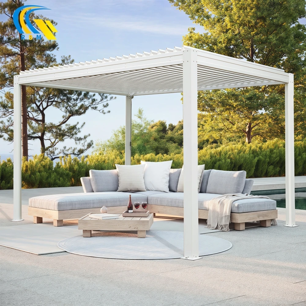 Smart Outdoor Waterproof Aluminum 3x4 Garden Buildings Pergola Gazebo ...