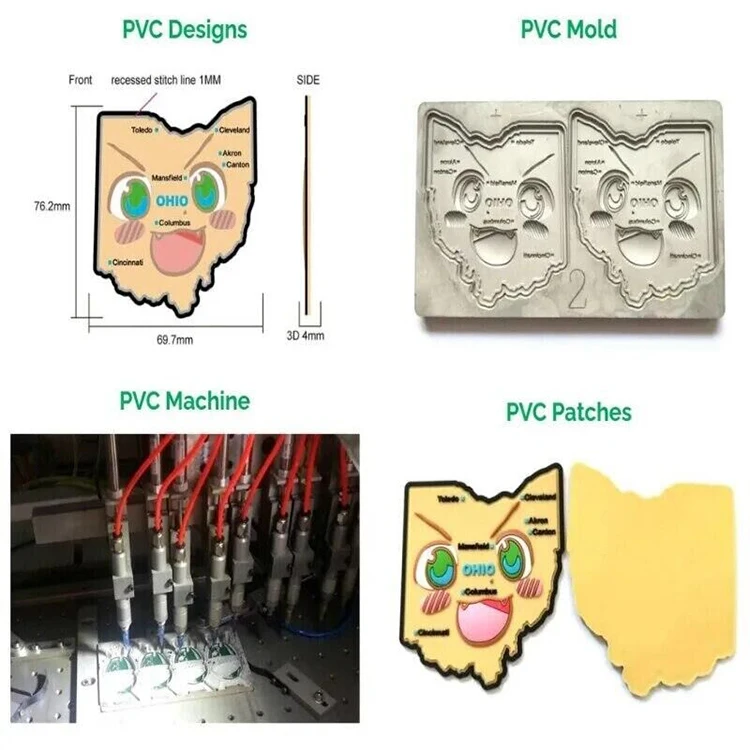 Custom 3D Rubber Logo Heat Transfer PVC Patches Embossed