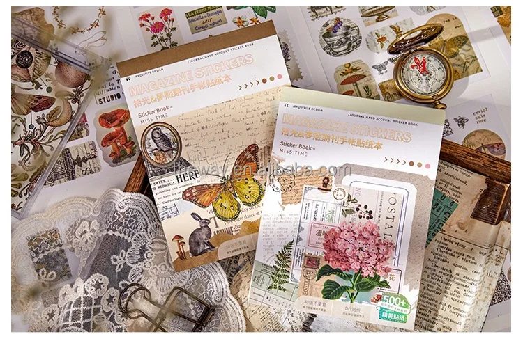 Misstime Vintage Magazine Stickers Book Deco Material Paper For ...
