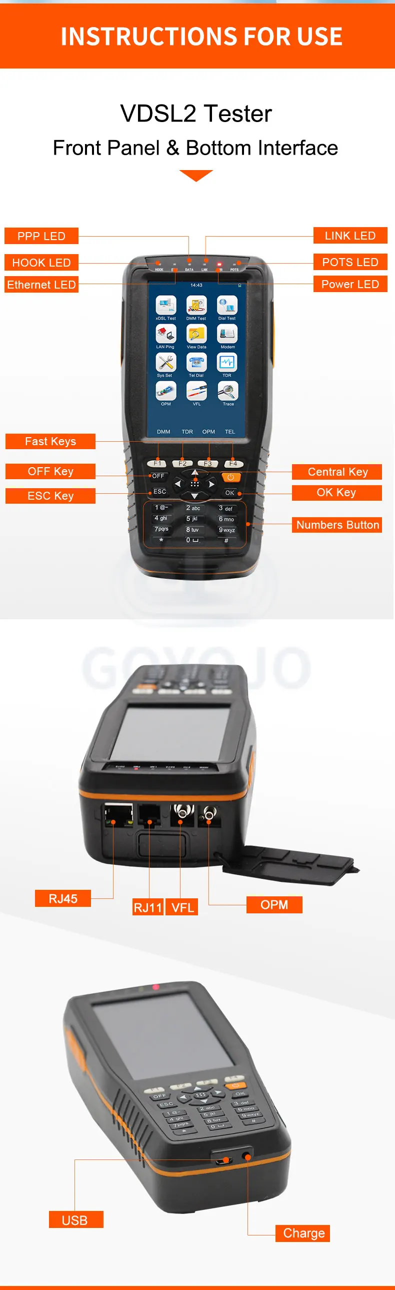 Network Cable Line Analyzer Vdsl/adsl Tester Tm-600 Vdsl Vdsl2 Tester ...