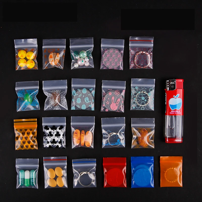 Custom Printed Heat Seal Mini Zipper Pe Plastic Packaging Bags With ...