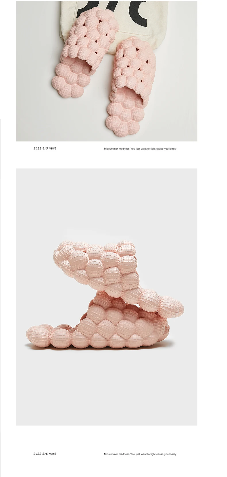 2024 Air Pink Bubble Slides High Quality Bubble Slipper Ladies Outdoor ...