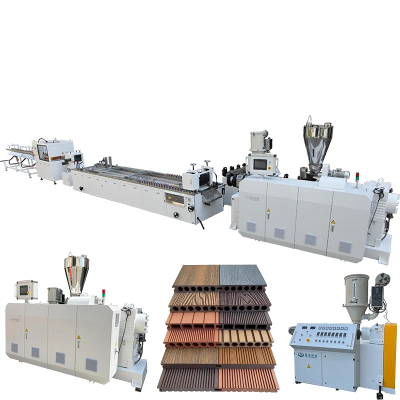 Outdoor Pe Wpc Decking Floor Making Machine/pe Wood-plastic Profile Extrusion Line - Buy Plastic ...