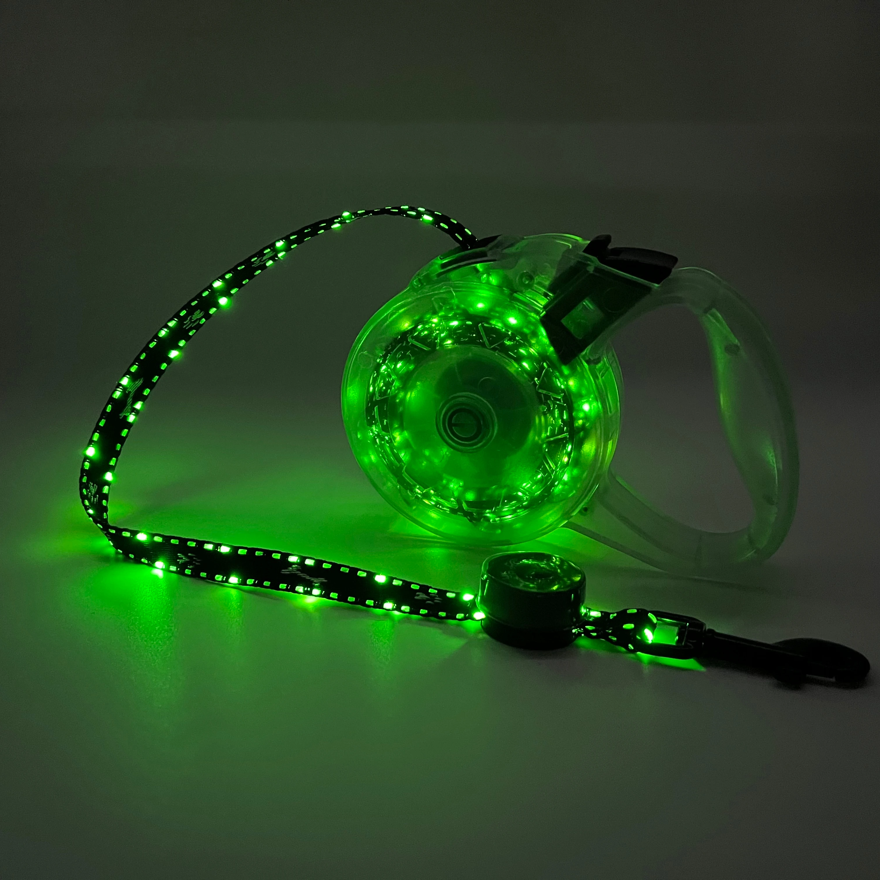 2024 Luxurious LED Retractable Dog Leash LED Wind Fire Wheel Double ...