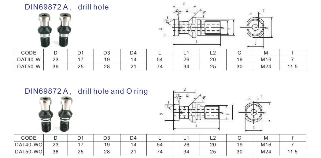 High Quality Dat40-wo-01 Cnc Machine Standard Din 69872 Sk Retention Knob Pull Stud - Buy Sk ...