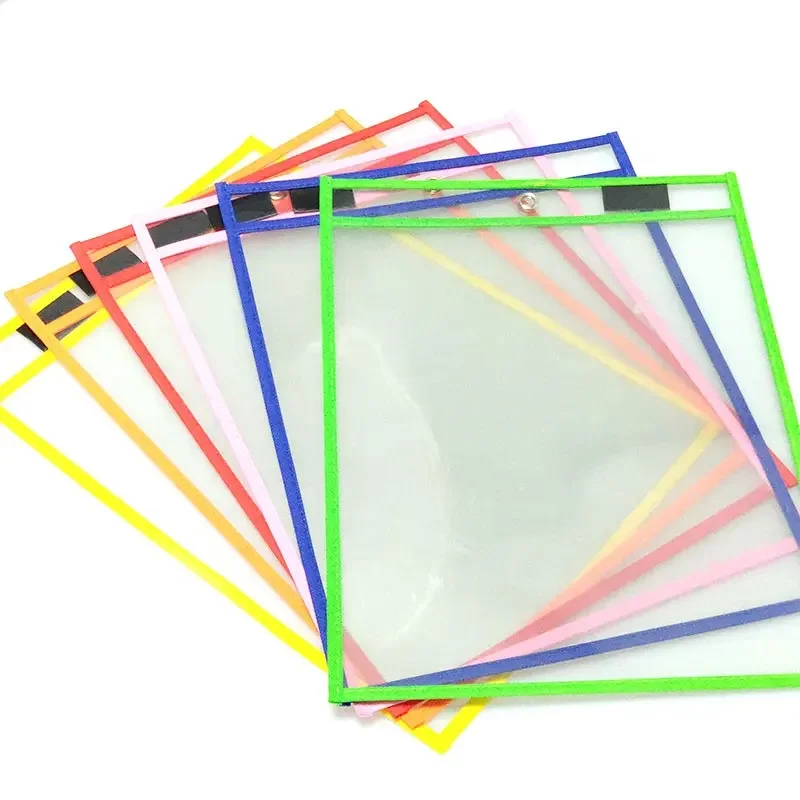 Custom A4 Clear Plastic Erasable Transparent Dry Erase Pockets