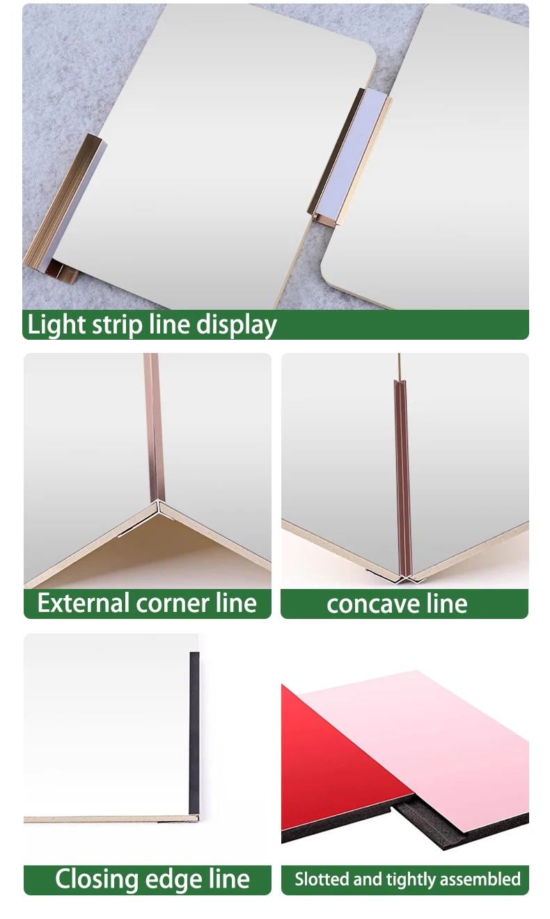 Indoor Decorative Wpc Plate Metal Texture Petg Film Decorative ...