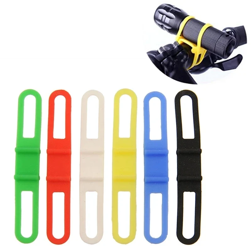 1/5pcs Bicycle Light Silicone Strap Bike Handlebar Flashlight Mount ...
