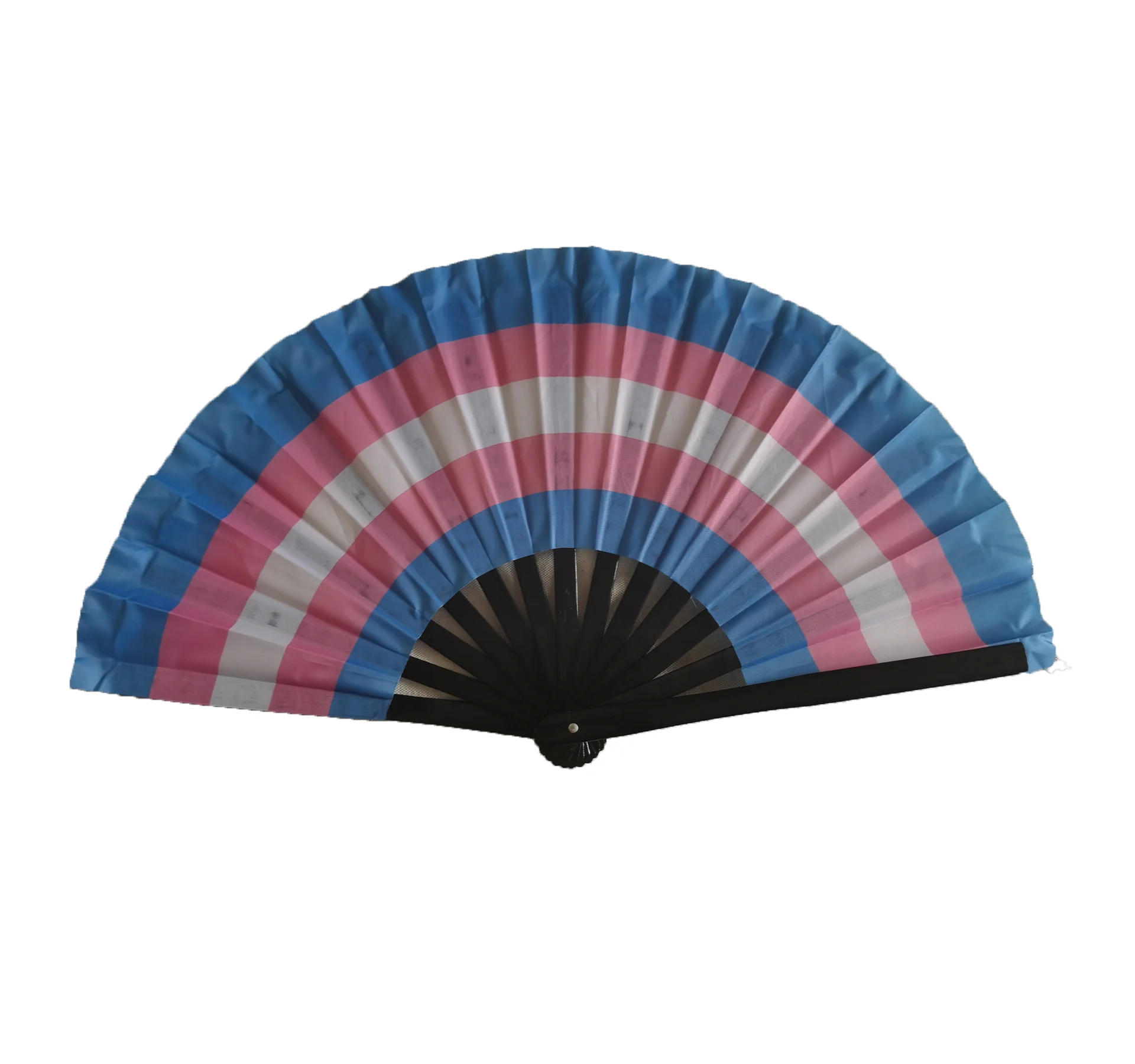 Custom Rainbow Pride Gay Large Clack Hand Held Folding Fan HUMAN ...