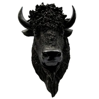 Polyresin/ Resin Animal Head Wall Mount North American Wild Bison Head ...
