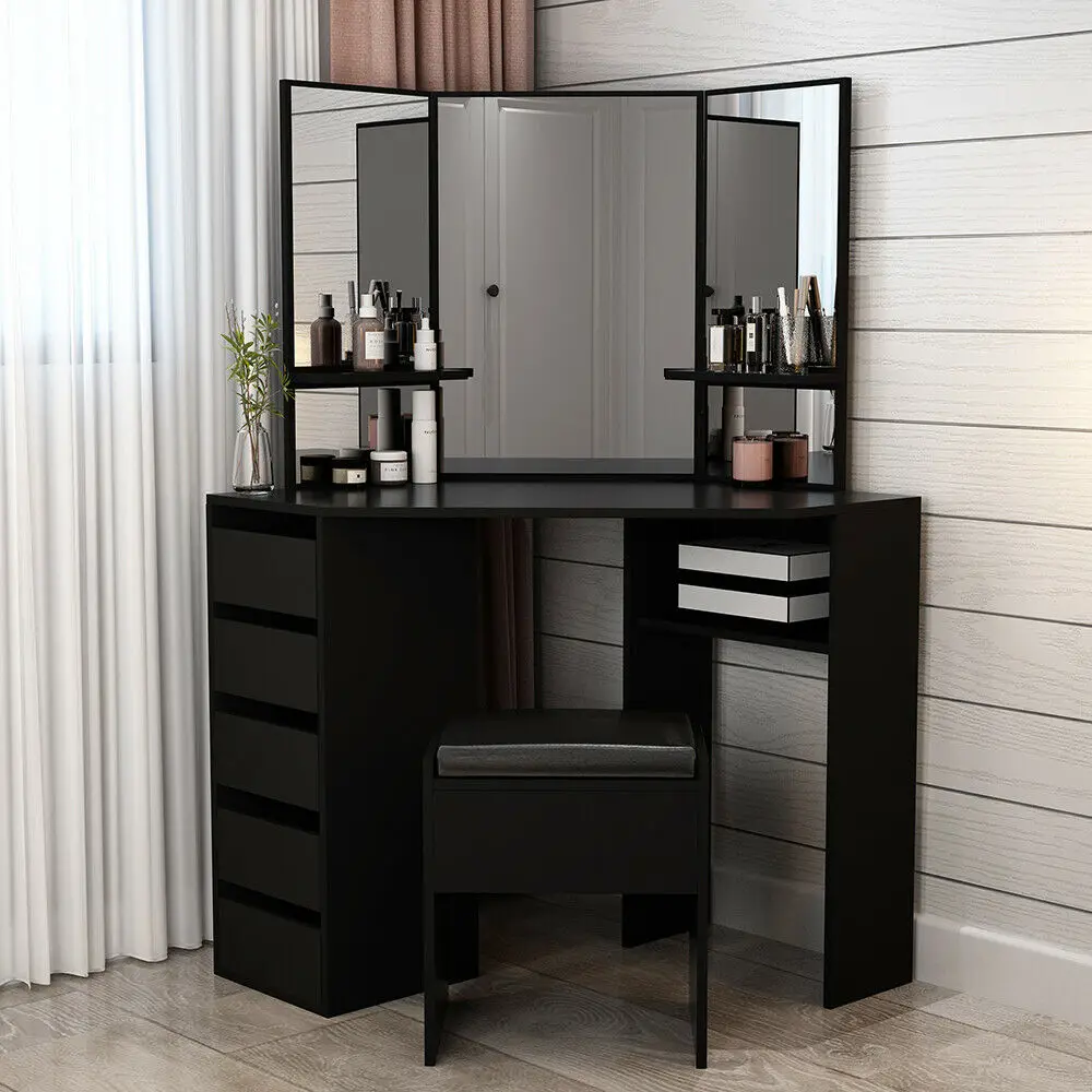 Modern Desktop Dressing Table Cabinet Makeup Vanities Dressers Desk ...