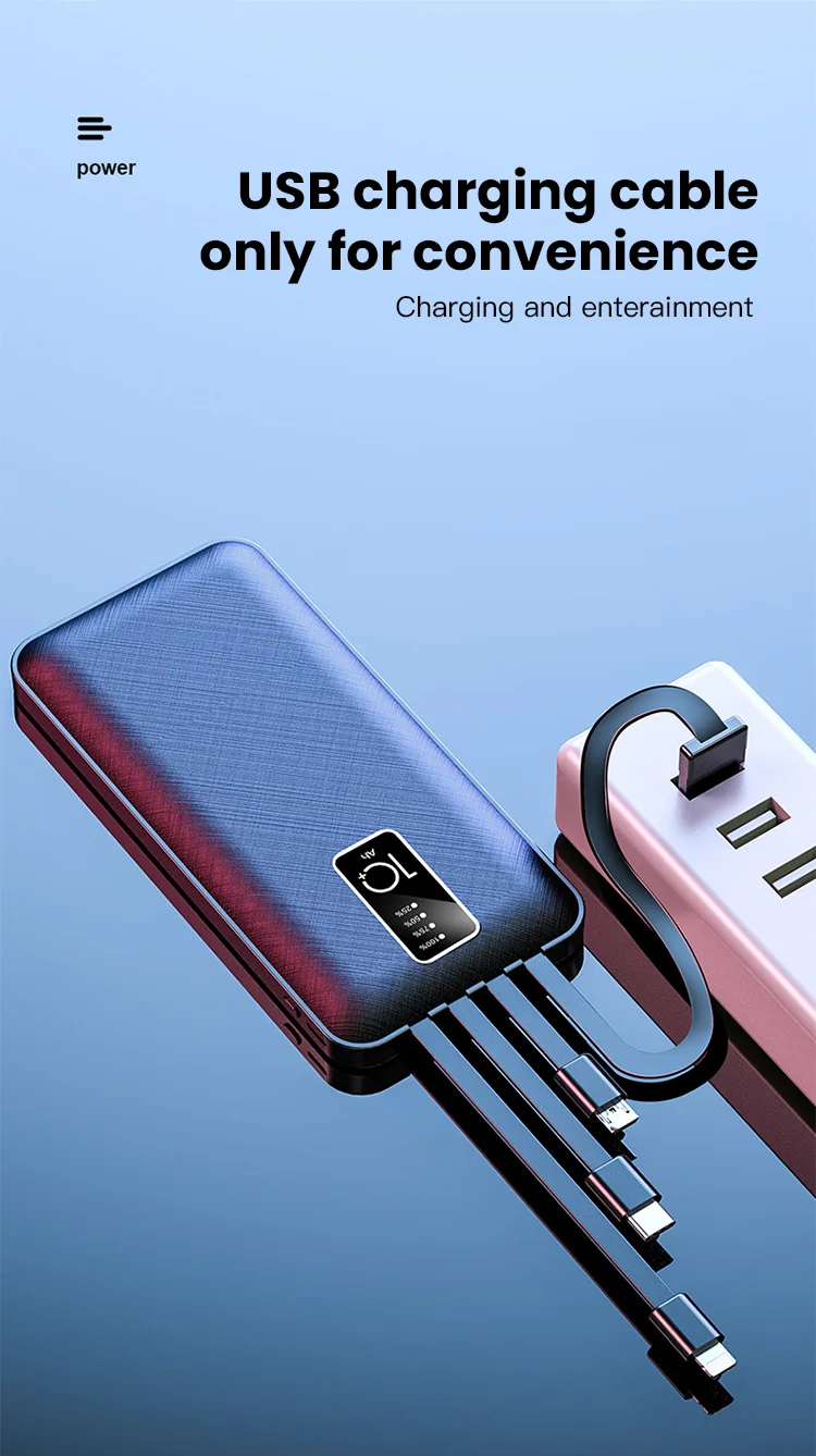 Built In Cable Portable Power Bank 10000mah High Quality Power Banks ...