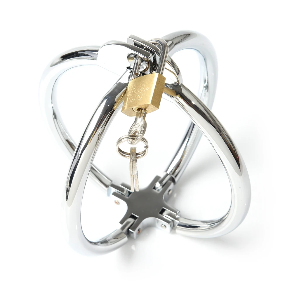 Metal Bondage Wrist Cross Handcuff Stainless Steel SM