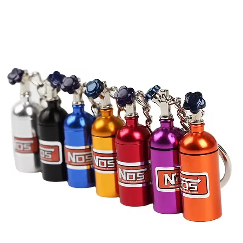 Creative Mini Nos Nitrogen Bottle Keychain Metal Detachable Car Key ...