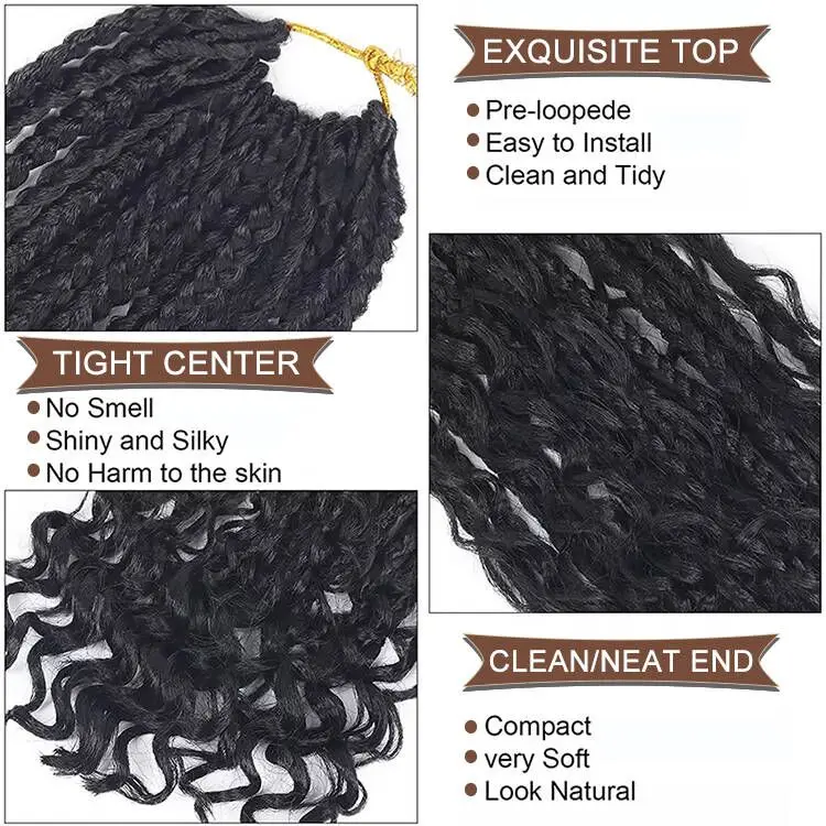 Wholesale Goddess Locs Messy Box Braids Crochet Bohemian Hair with ...