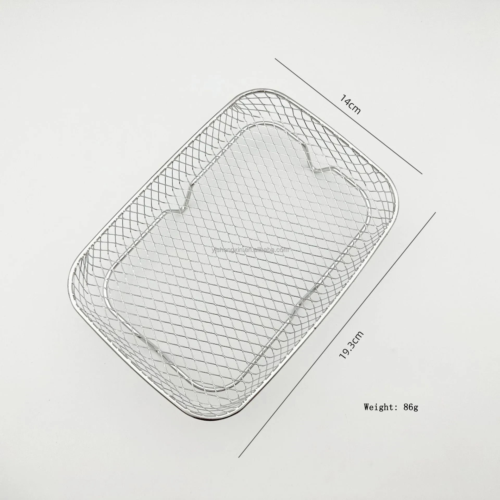 Stainless Steel Grill Mesh Rectangle With Feet Roasting Basket Around ...