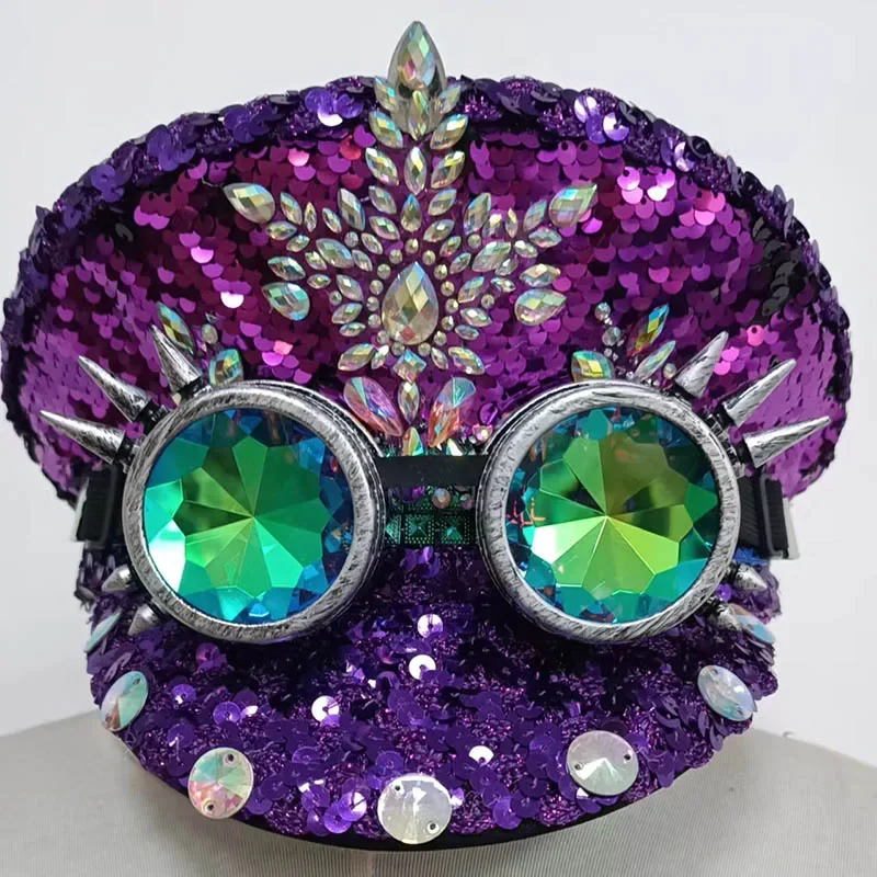 1pc Custom Made Ecoparty Burning Man Sequin Hat Music Festival Beading ...