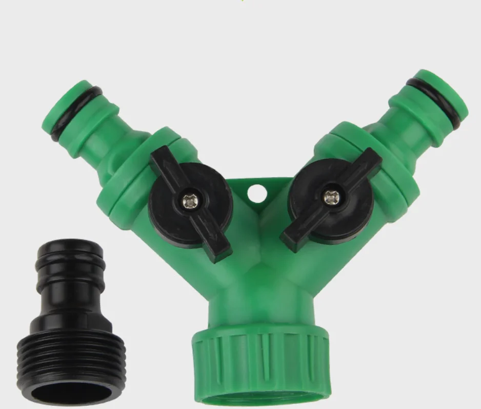 2-way Hose Pipe Valve Water Splitter Y-Shaped Garden Tap Connector ...