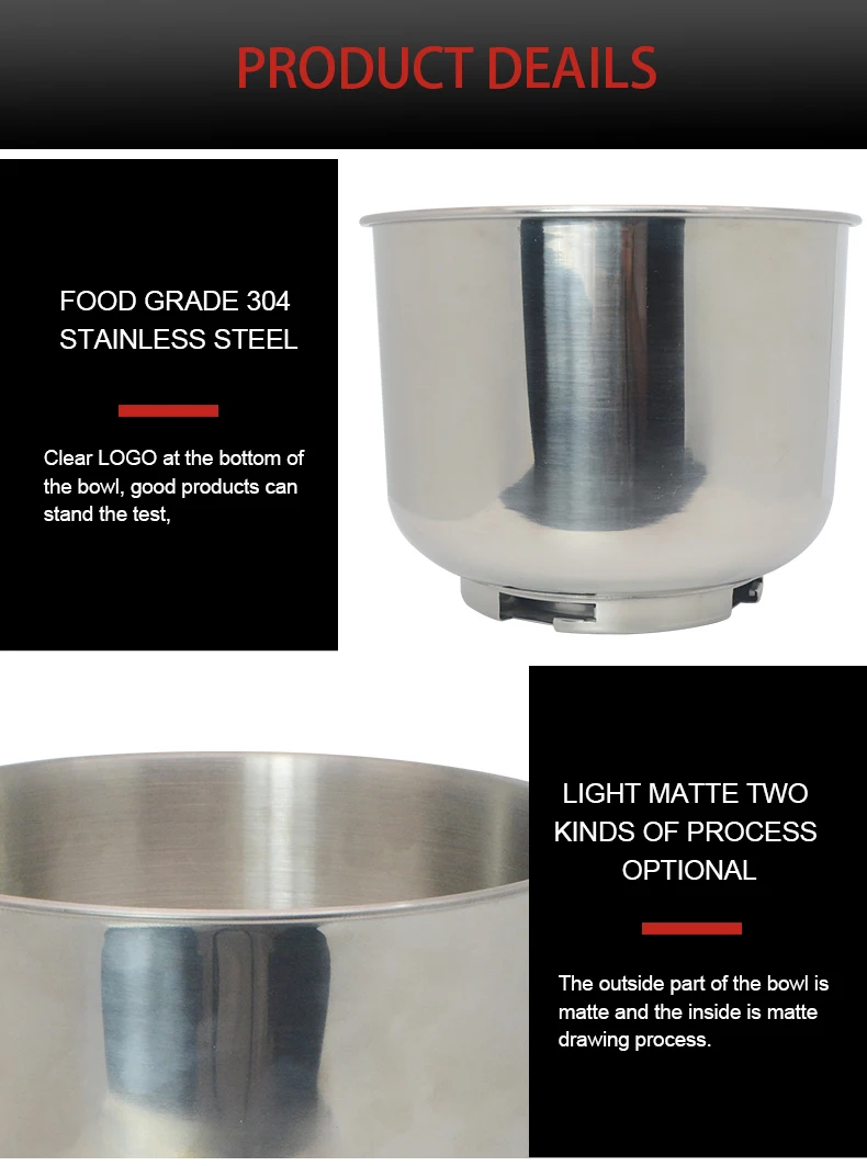 Multi-functional Food Specification Stainless Steel Round Mixing Basin ...