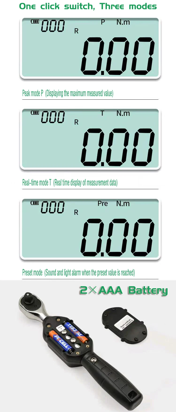 AWM Series Mini Digital Torque Wrench - Precision & Reliability