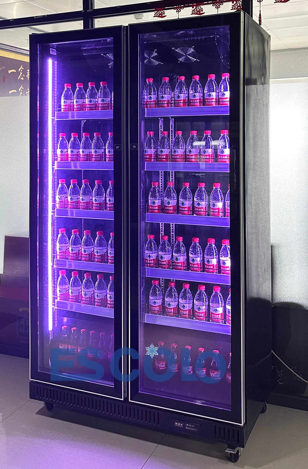 Double Door Refrigerator - Ideal for Displaying Cold Beer