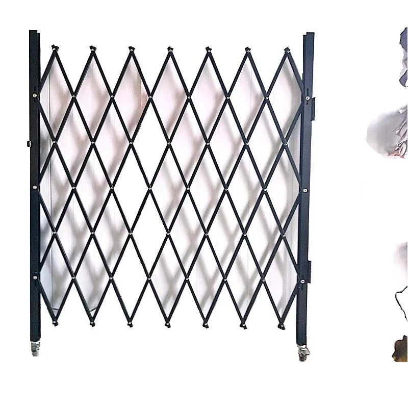 Extending retractable folding iron aluminum garden gate yard door ...