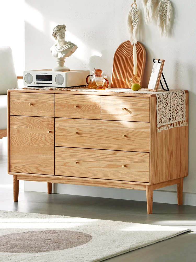 B3034 Simple Modern Solid OAK Wood Bedroom Furniture Wide Chest of 5 ...