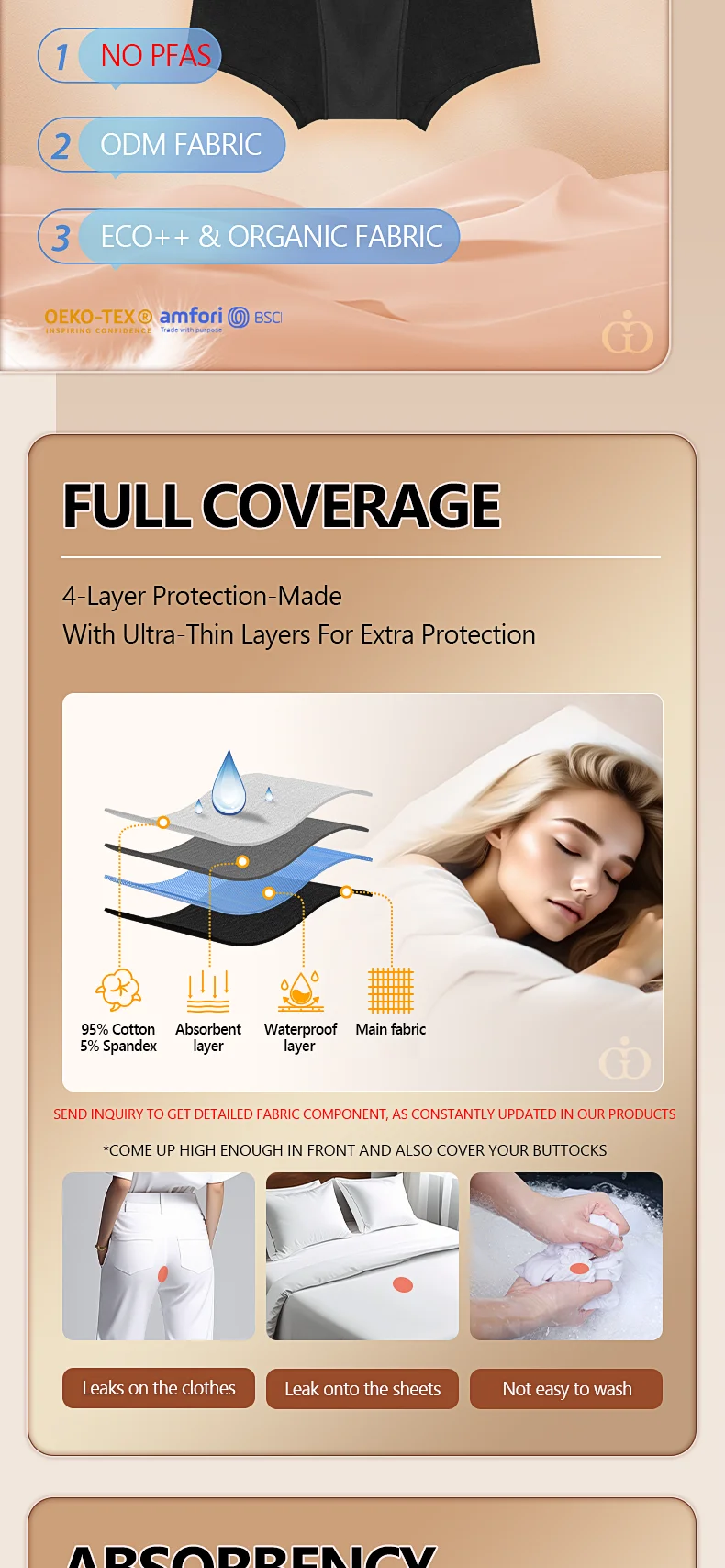 RTS 4 Layers 120ml Bladder Leakproof Culotte Menstruelle Night Shorts Boxer Knickers Menstrual ...