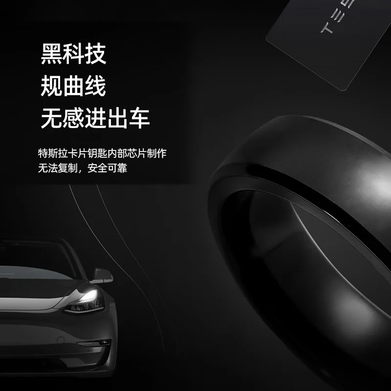 For Tesla Model Y Model3 NFC Ring Key Mini Wearable Finger Smart Ring ...