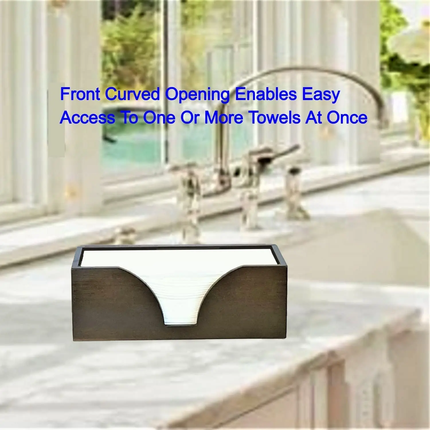 Countertop Multifold Paper Towel Dispenser In Dark Walnut,Bamboo Wood ...