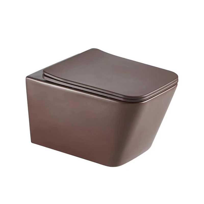 Modern Square Rimless Matte Black Ceramic White Australian Hang Mounted ...