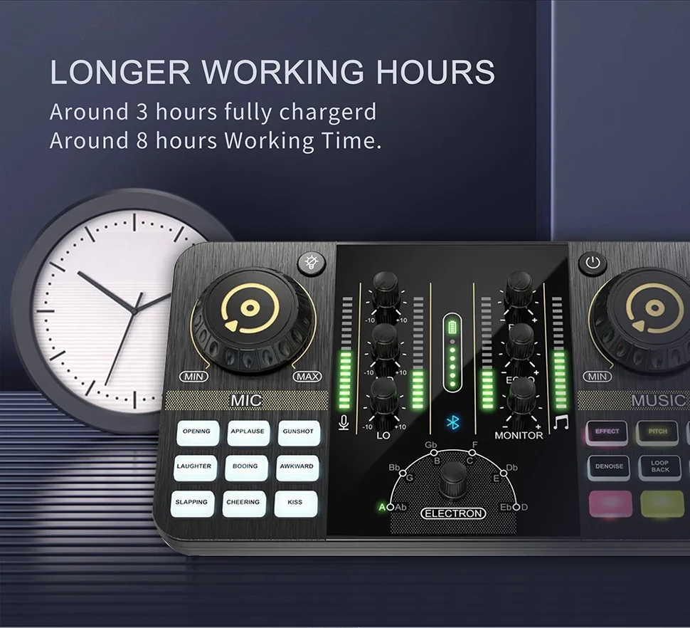 Recording Microphone Voice Changer Dj Mixer Soundcard Sound Card Audio ...