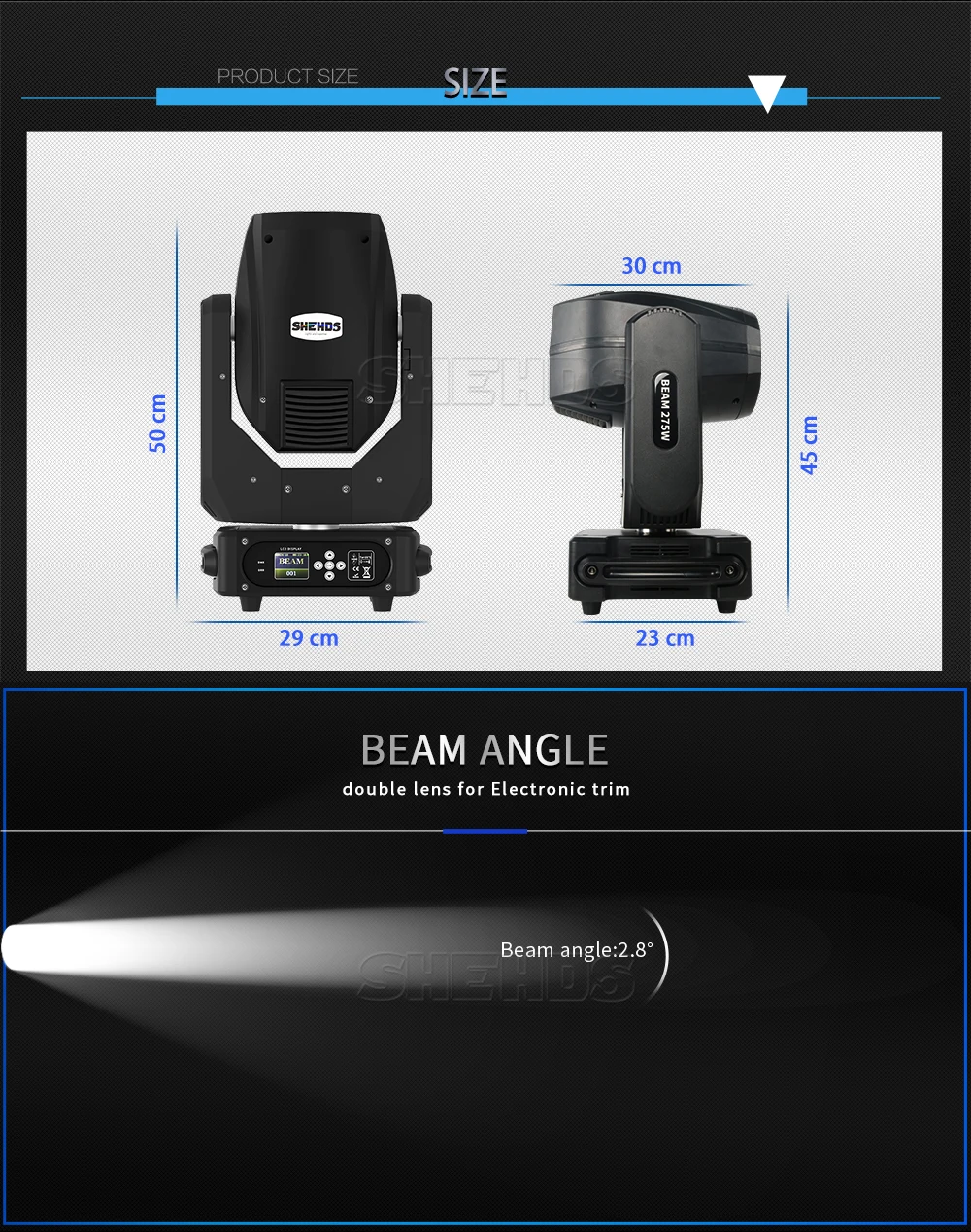 Shehds Beam 275 Double Prism 275W 10R Sharpy Light Moving Head